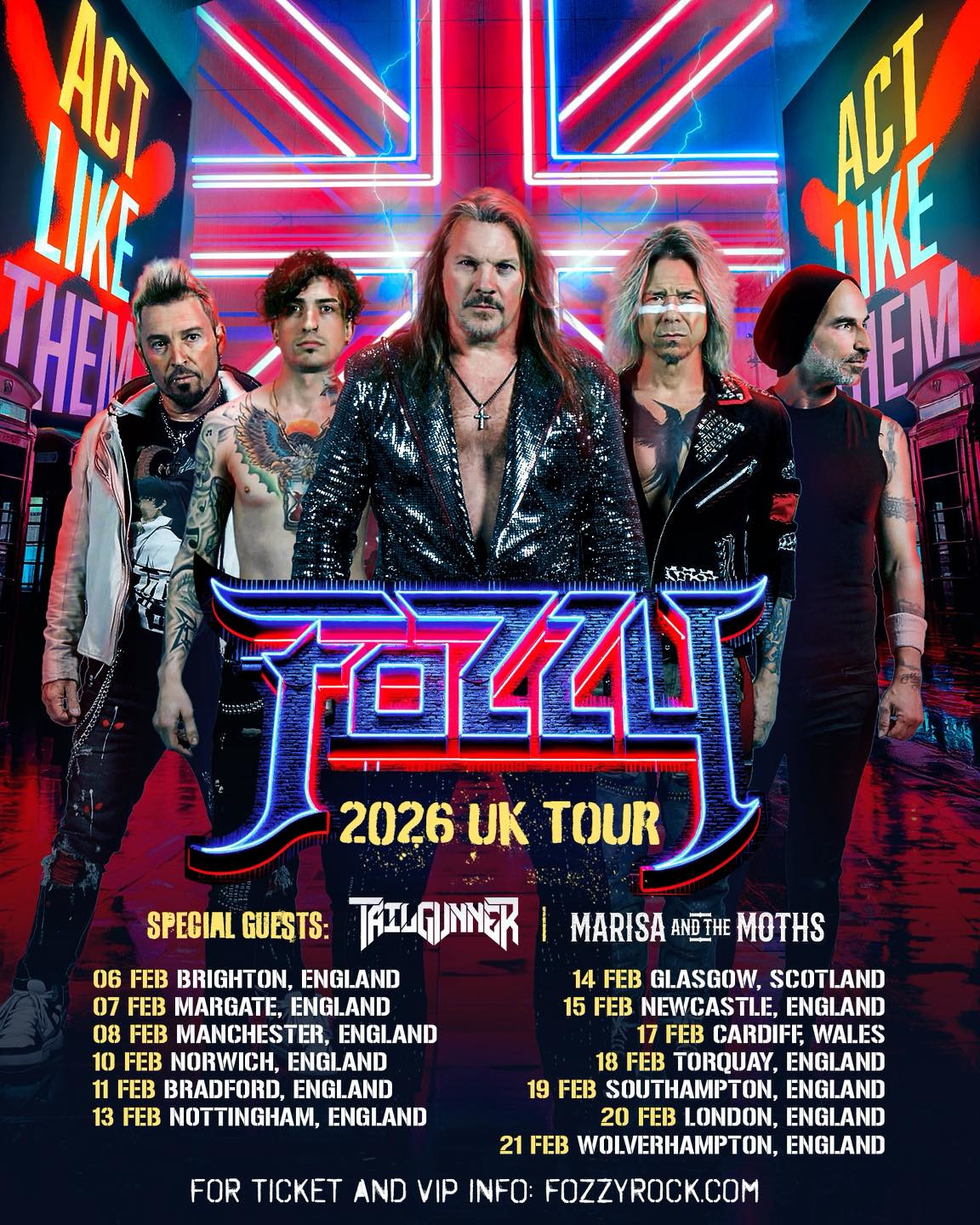 FOZZY – 2026 UK TOUR – PREVIEW – T H E S O N G B I R D